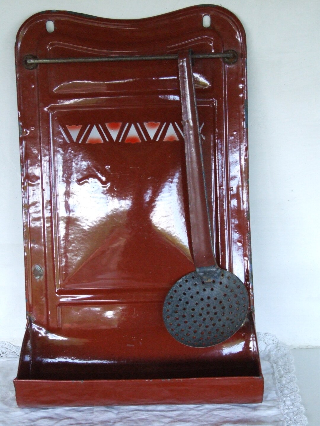 Enamel Vintage Utensil Rack//utensil Rack//enamel Utensil Rack - Etsy