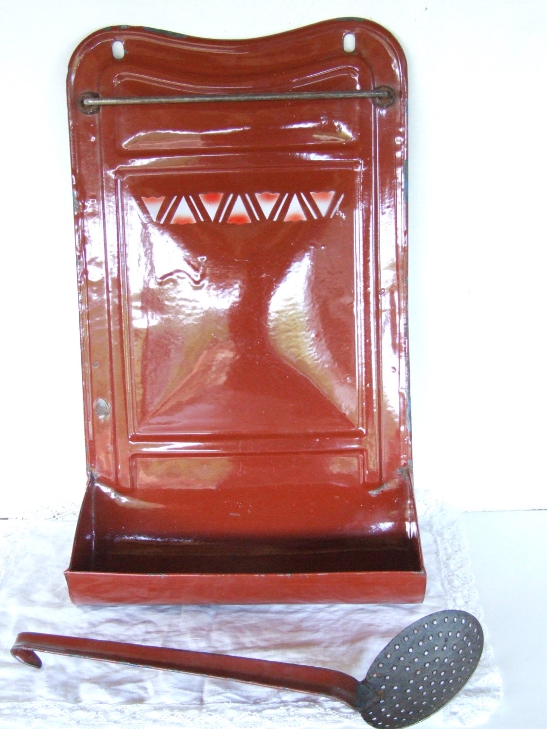 Enamel Vintage Utensil Rack//utensil Rack//enamel Utensil Rack - Etsy