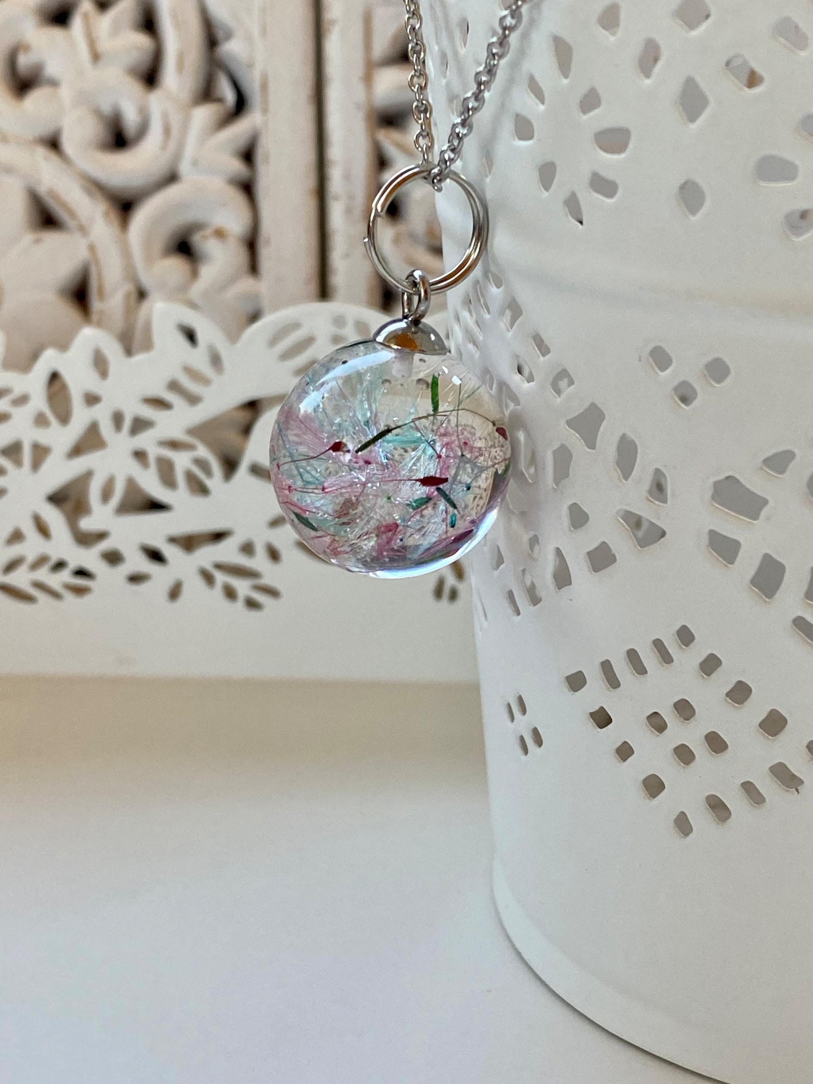 Rainbow Dandelion Necklace-dandelion Seeds-botanical - Etsy
