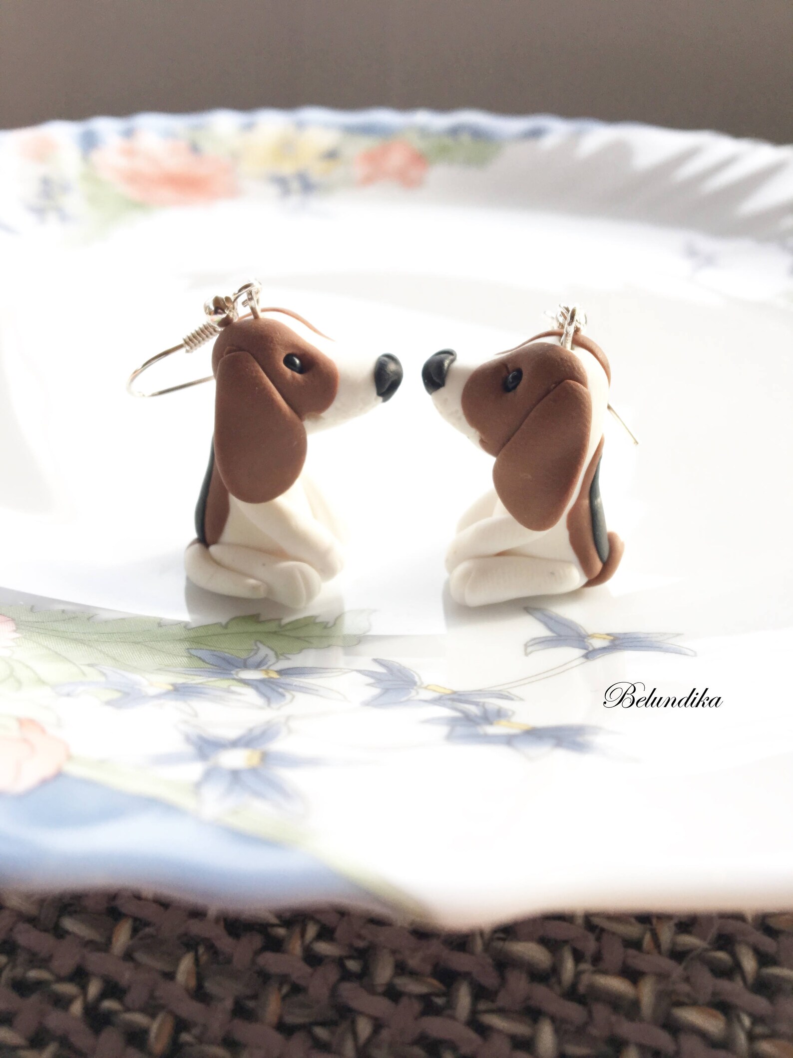 Beagle Earrings Polymer Clay Dog Fimo Earrings Beagle - Etsy