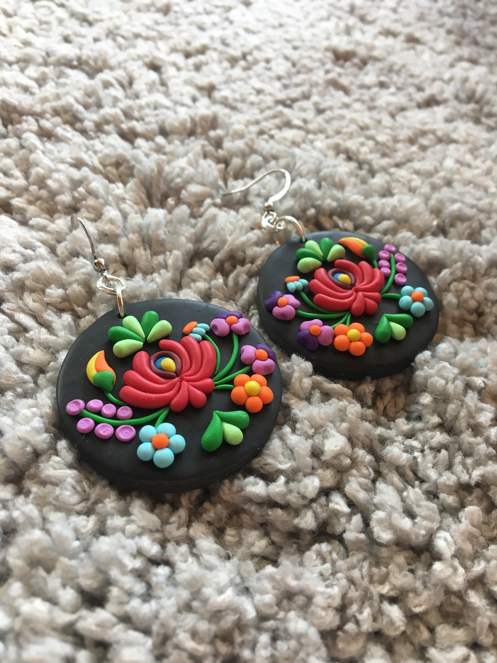 Hungarian Folk Motif Jewelry Earringspolymer Clay Jewelry - Etsy