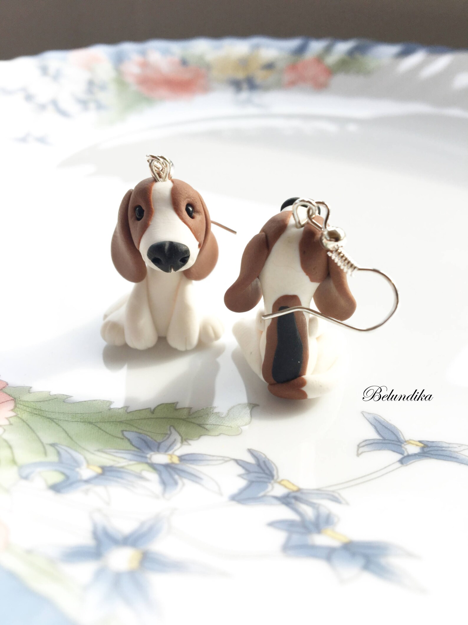 Beagle Earrings Polymer Clay Dog Fimo Earrings Beagle - Etsy
