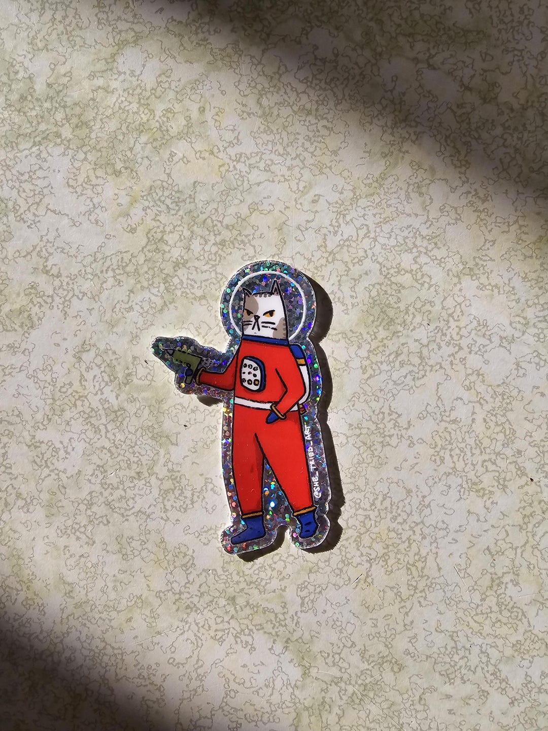 Atomic Space Cat Waterproof Sticker, Funny Animal Art - Etsy