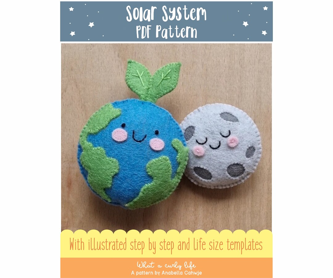 Earth and Moon PDF Pattern | Playroom Sewing Project | Illustrated ...
