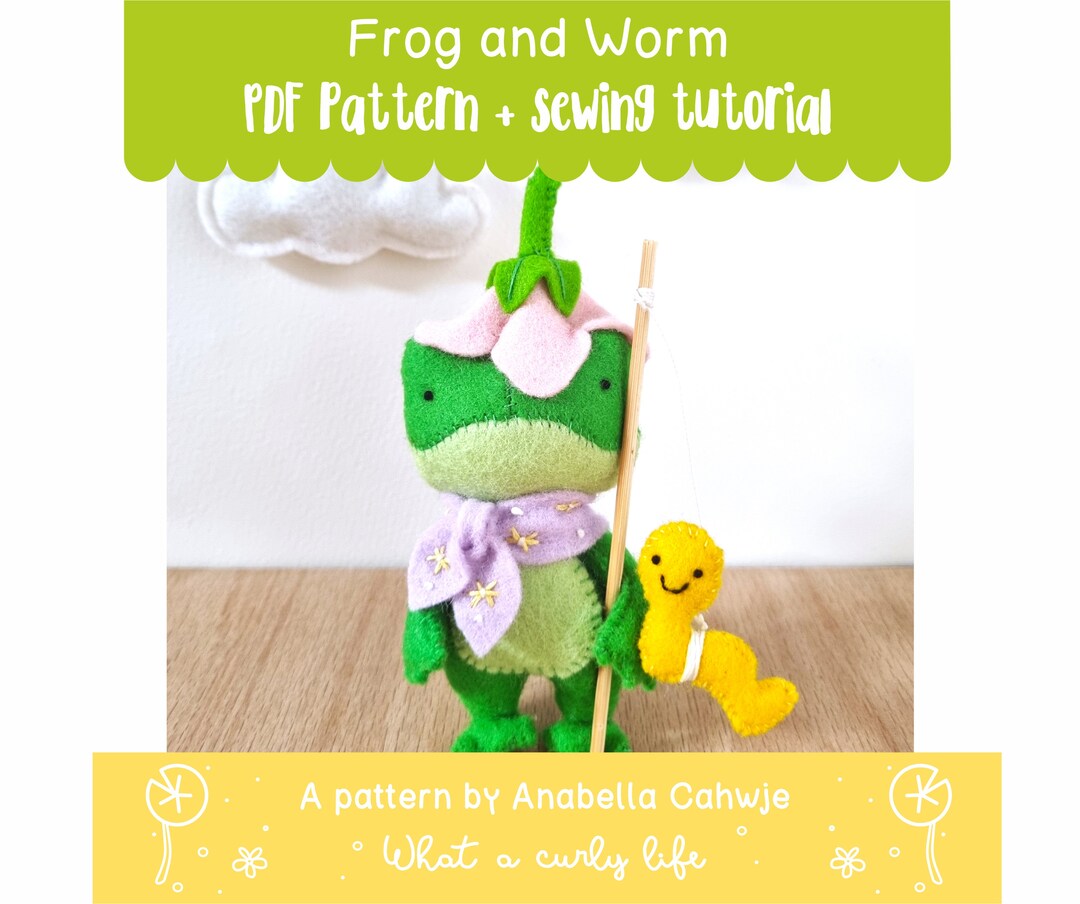 Frog and Worm PDF Pattern and Tutorial . Step by Step Illustrated ...