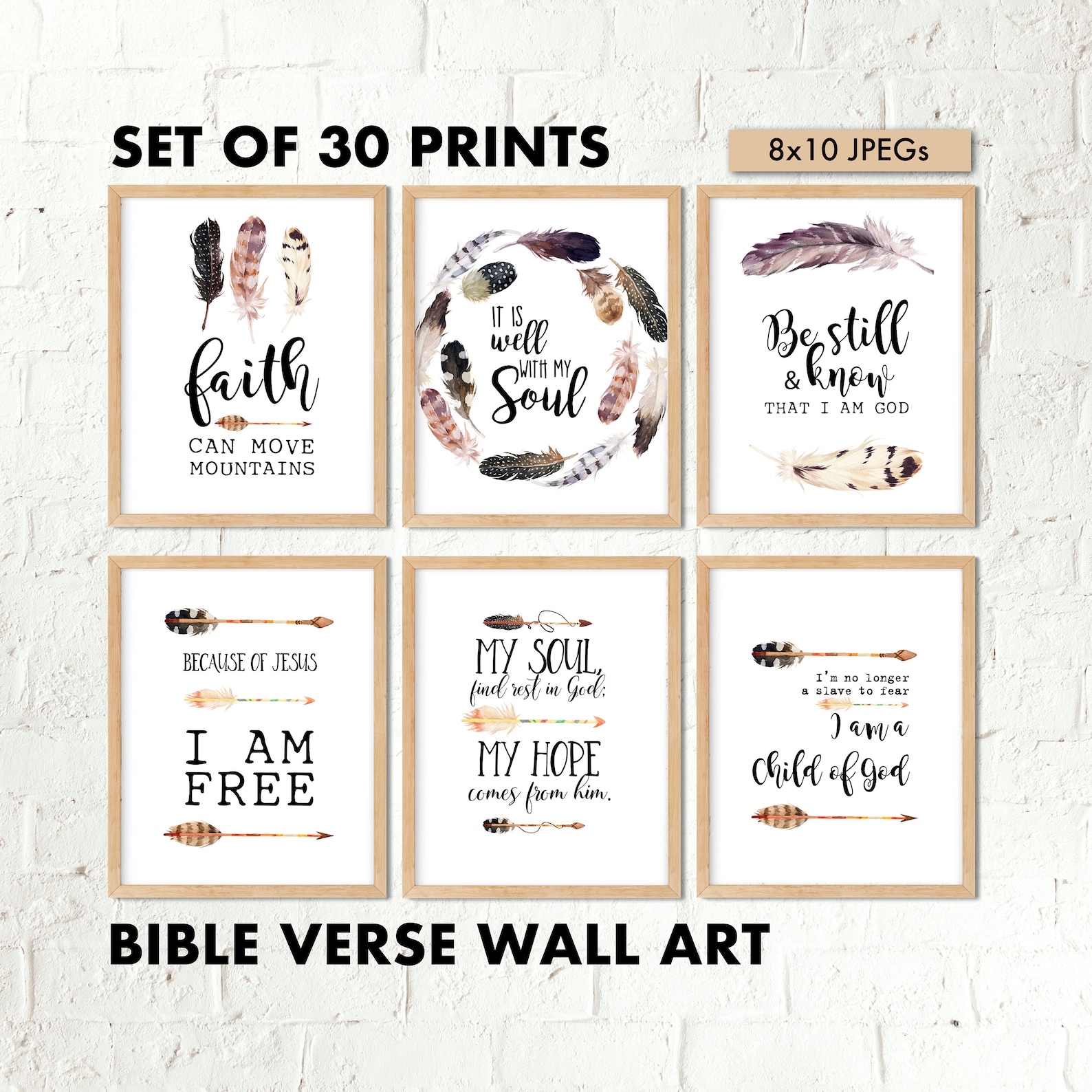 30 Bible Verse Prints Printable Wall Art Scripture Set Bible - Etsy
