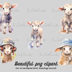 Watercolor Lamb Clipart, Cute Lamb Png, Lamb With Flowers, Country ...