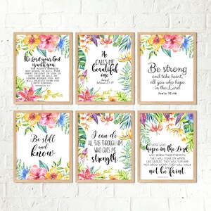30 Bible Verse Printable Set, Christian Wall Art Bundle, Bible Prints ...