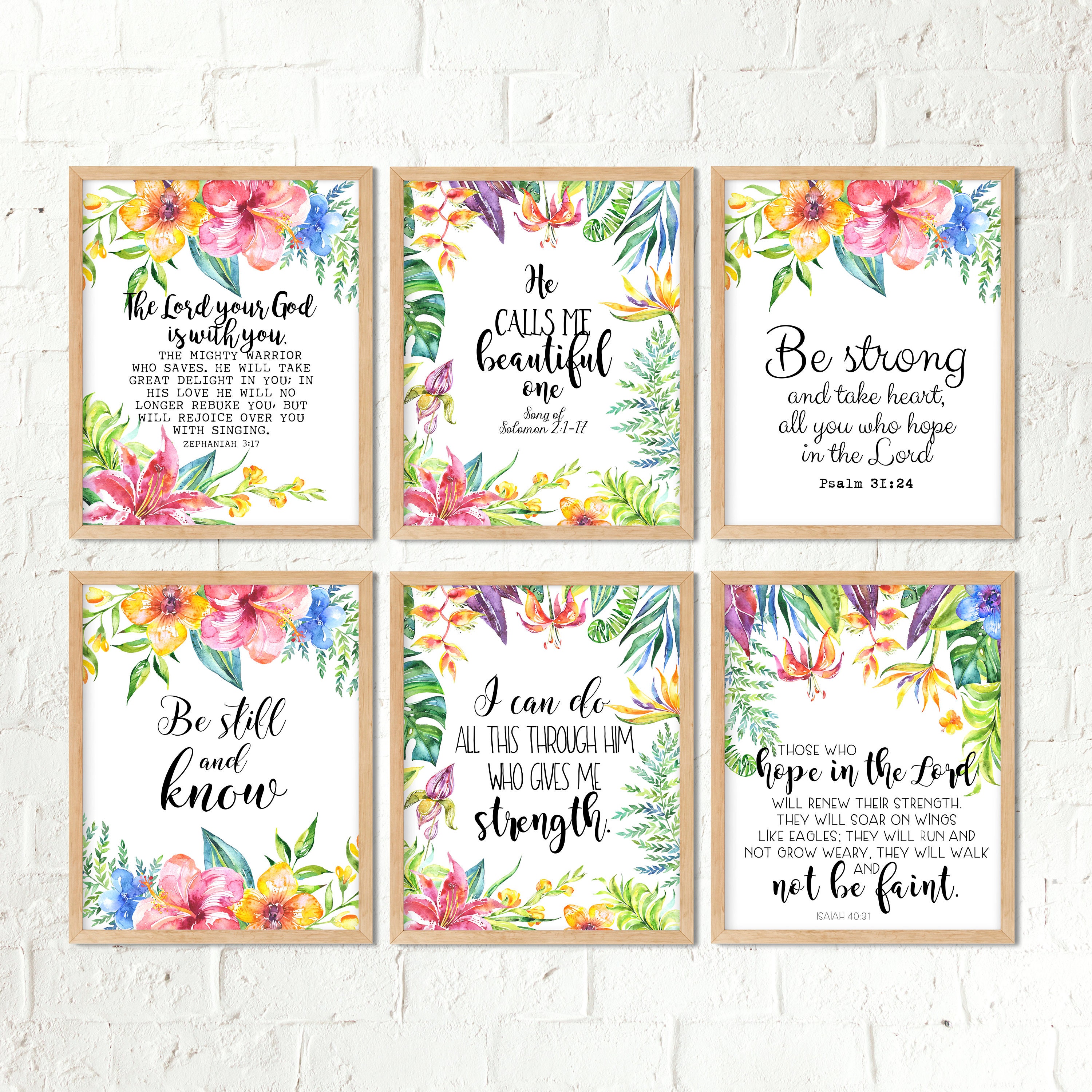 30 Bible Verse Printable Set Christian Wall Art Bundle Bible | Etsy