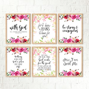 30 Bible Verse Printable Set, Christian Wall Art Bundle, Bible Prints ...