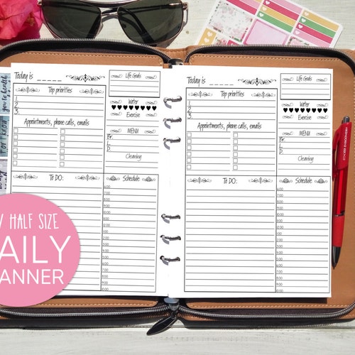 Daily Planner Inserts Planner Inserts Filofax Insert A5 - Etsy
