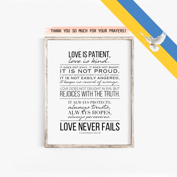 Love is Patient Poem - Etsy