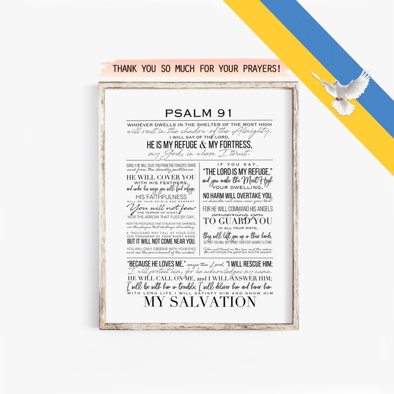 Psalm 91 Printable Bible Verse Wall Art Bible Psalm - Etsy