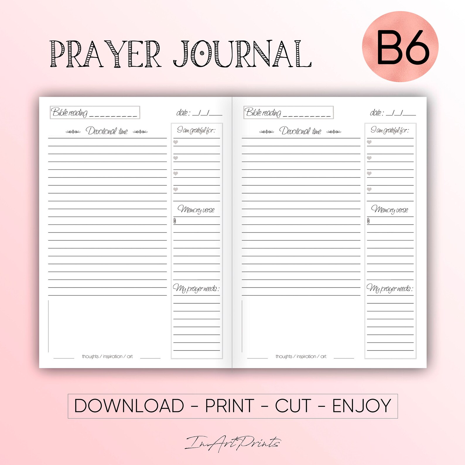 B6 Inserts B6 Travelers Notebook B6 Printable Inserts B6 - Etsy