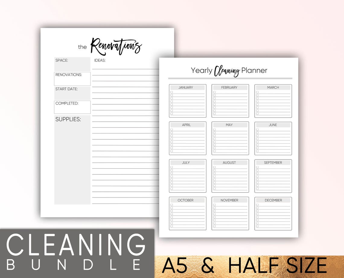 Household Planner Cleaning Schedule Cleaning Planner Cleaning - Etsy