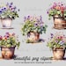 Watercolor Floral Pots Clipart Bundle, Garden Flowers Clipart, Flower ...