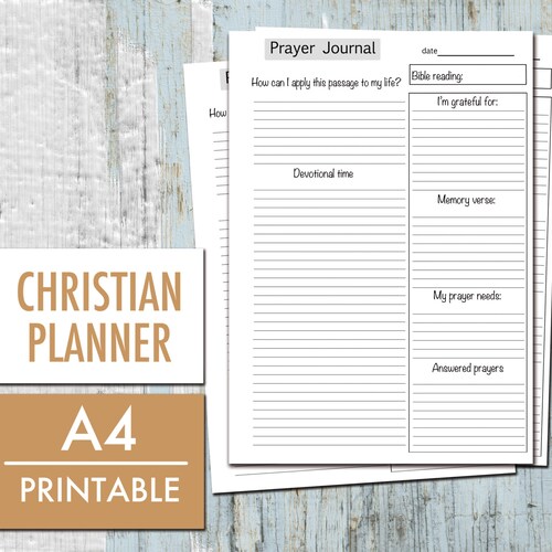 Prayer Journal Christian Planner Bible Study Gratitude - Etsy