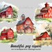 Farm Barn Clipart PNG, Watercolor Red Farm Barn Clipart, Farmer ...