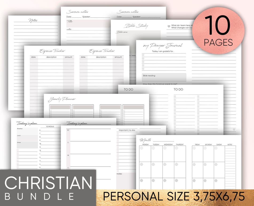 War Binder Christian Planner TN Inserts Prayer Journal, Planner ...