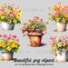 Watercolor Floral Pots Clipart Bundle, Garden Flowers Clipart, Flower ...