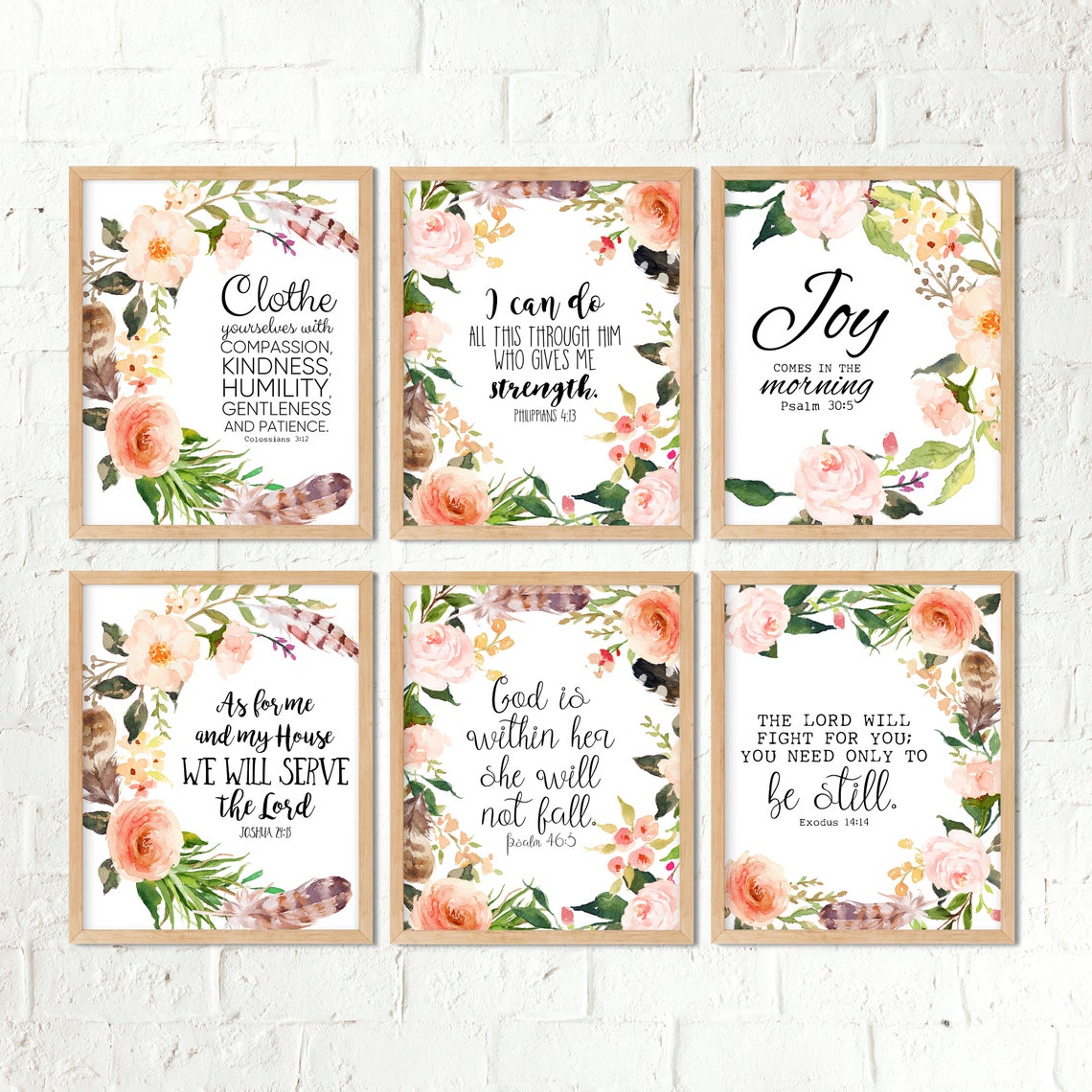 30 Bible Verse Prints Printable Wall Art Scripture Set Bible - Etsy