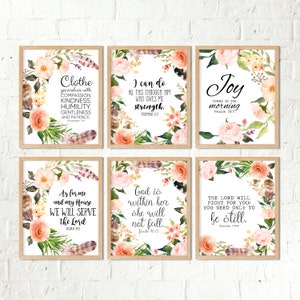 30 Bible Verse Prints, Printable Wall Art Scripture Set, Bible Verse ...
