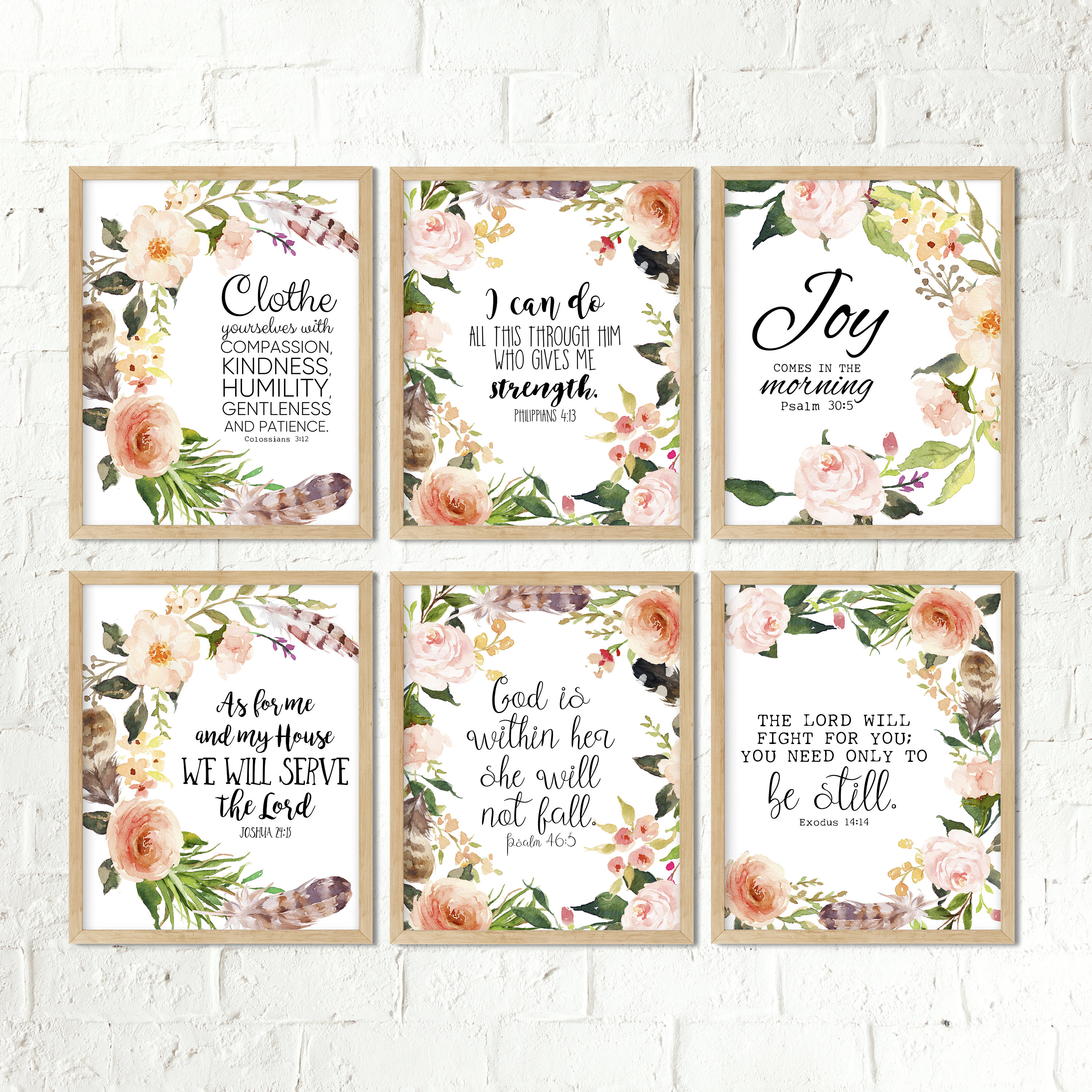 30 Bible Verse Prints Printable Wall Art Scripture Set Bible - Etsy
