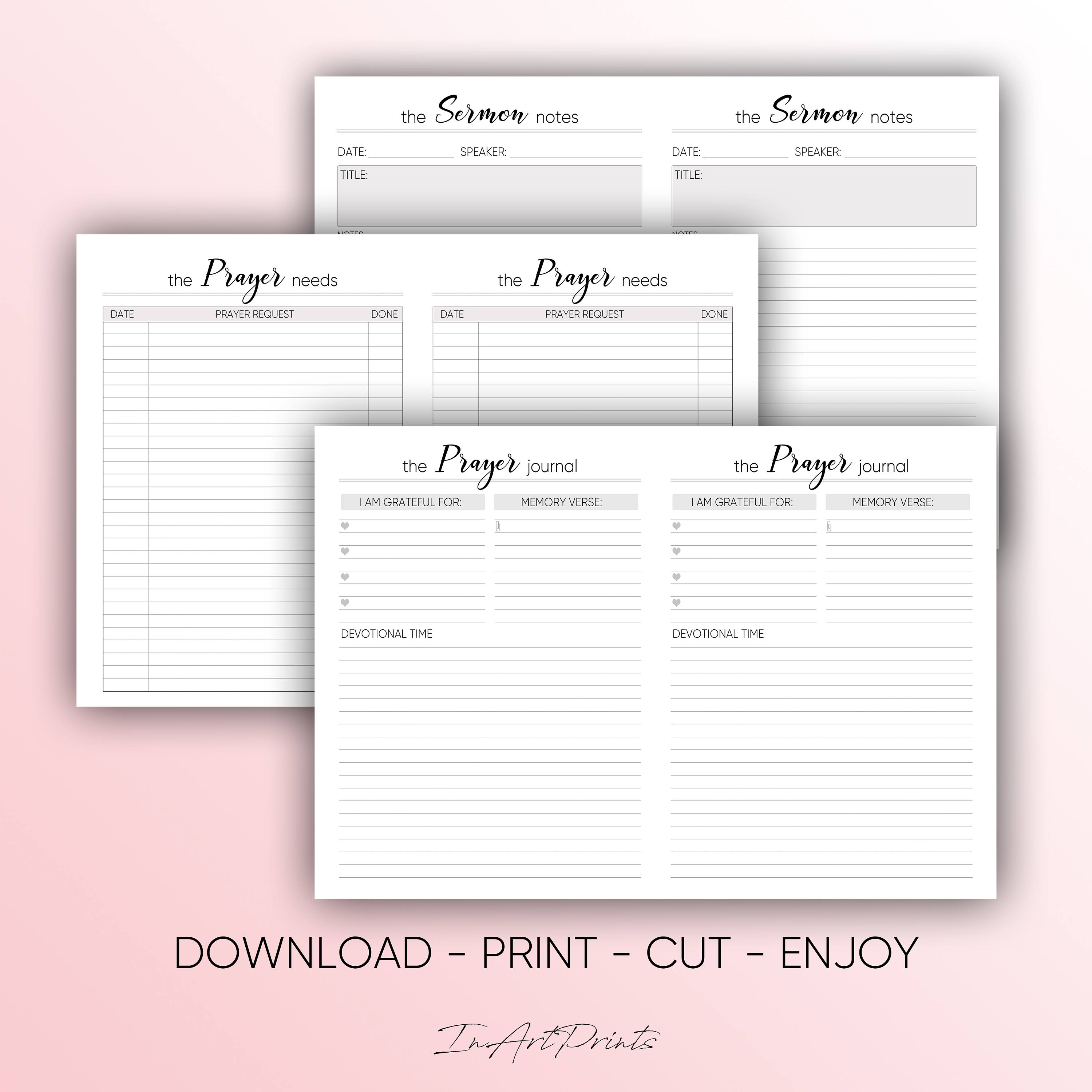 Bible Study Journal Bible Study B6 Planner TN Inserts | Etsy