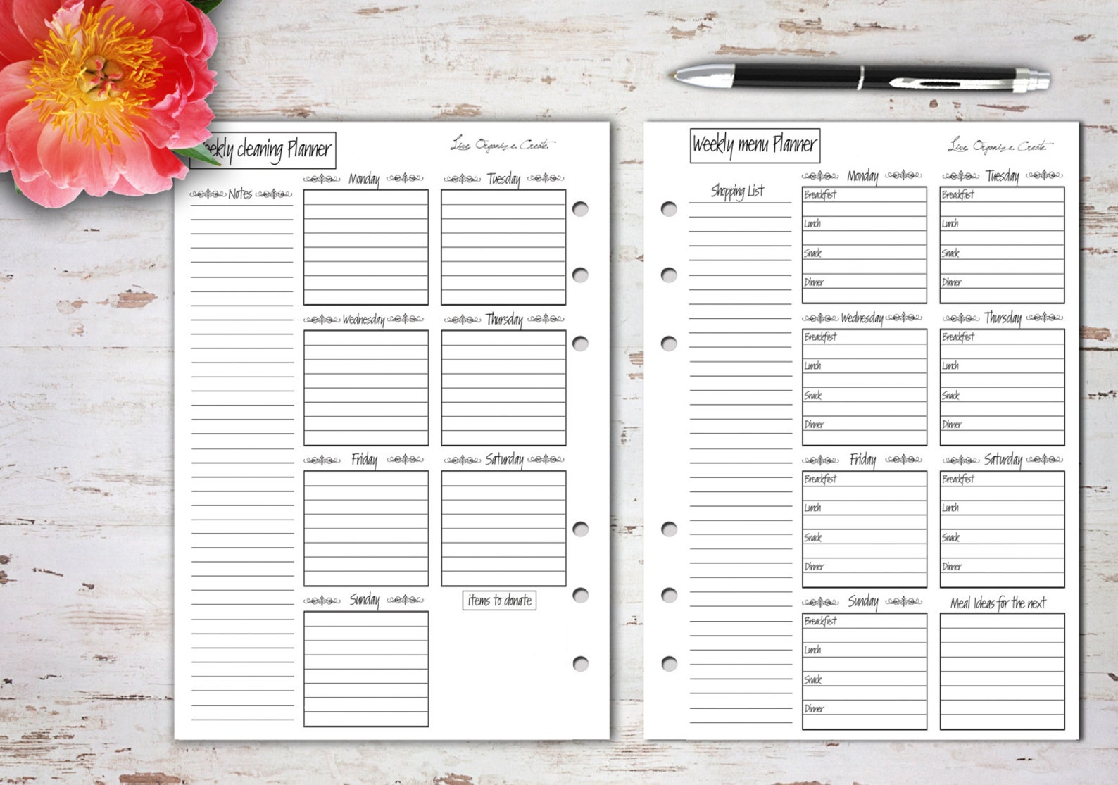 Planner Inserts A5 Planner Inserts Daily Planner Planner - Etsy