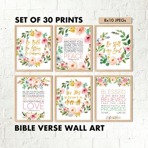 30 Bible Verse Printable Set, Nursery Bible Quote Bundle, Christian ...