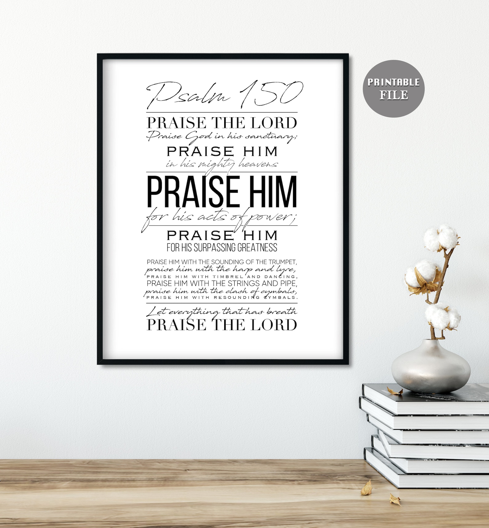 Psalm 150 Praise the Lord Bible Verse Printable Art - Etsy