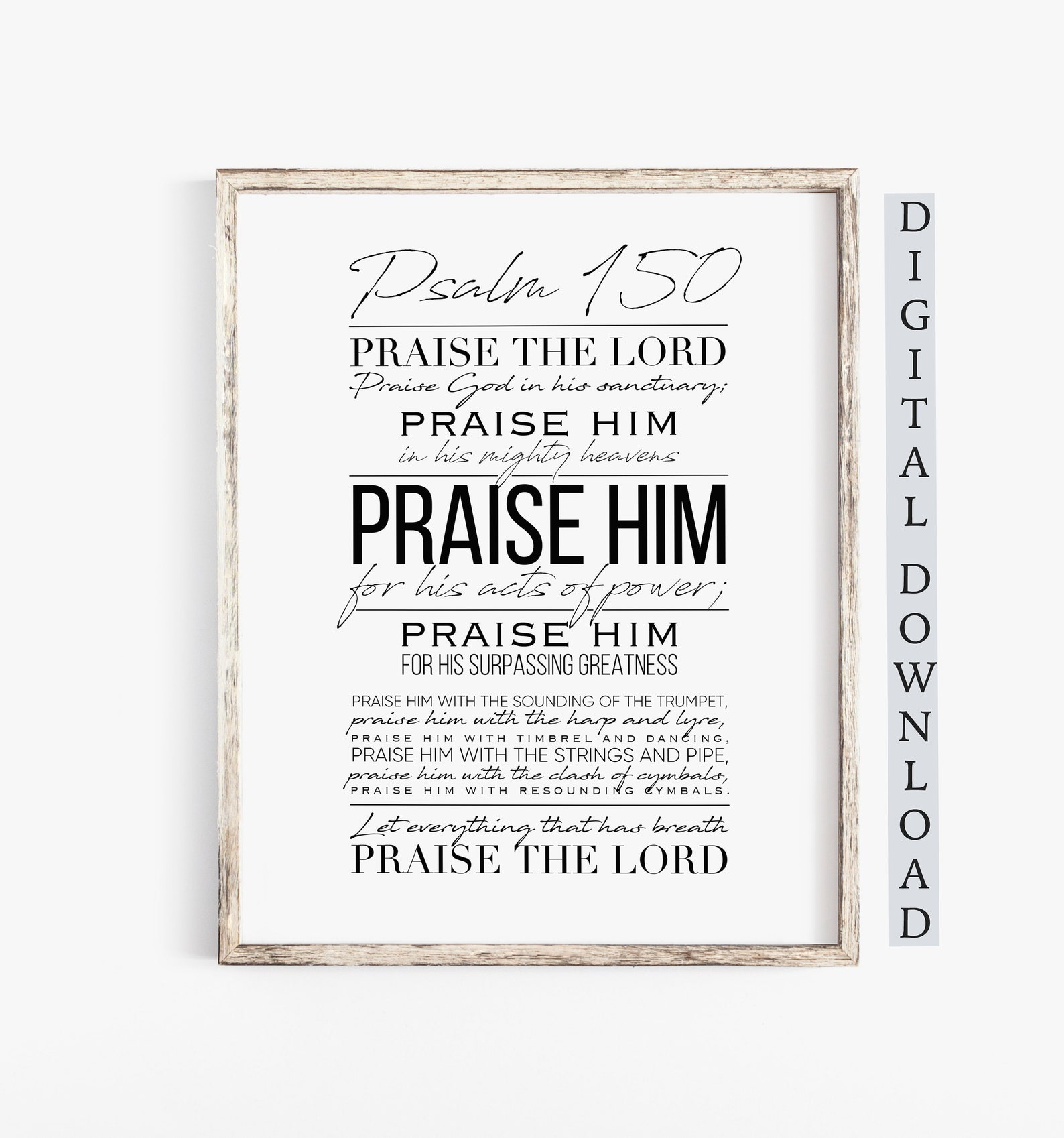 Psalm 150 Praise the Lord Bible Verse Printable Art - Etsy