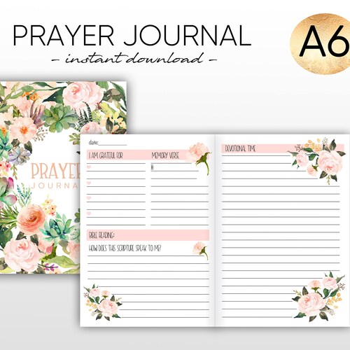 Prayer Journal Bible Study Christian Planner Christian - Etsy