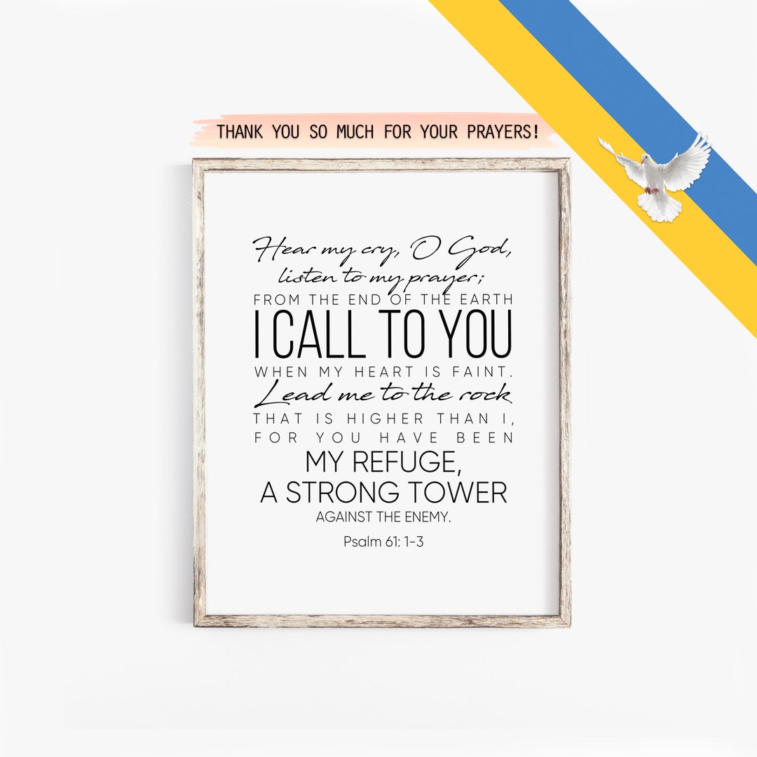 Psalm 61:1-3, Bible Verse Wall Art, Scripture Printable, Christian Home ...