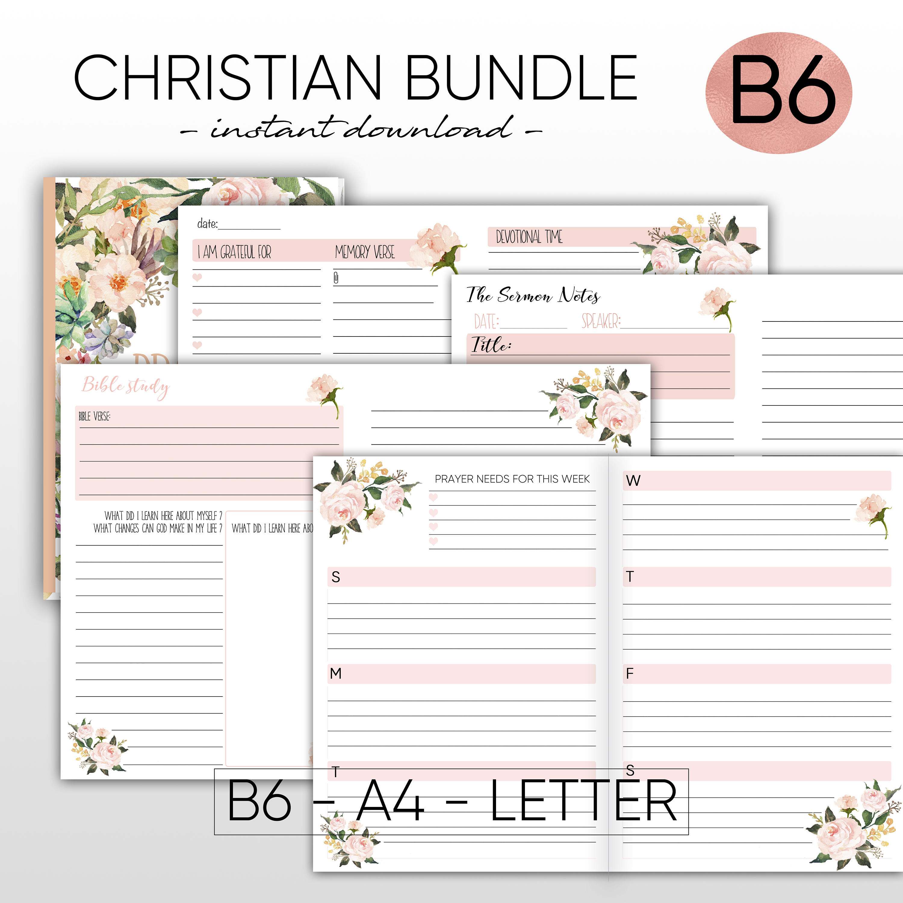 Prayer journal bible study christian planner bible | Etsy