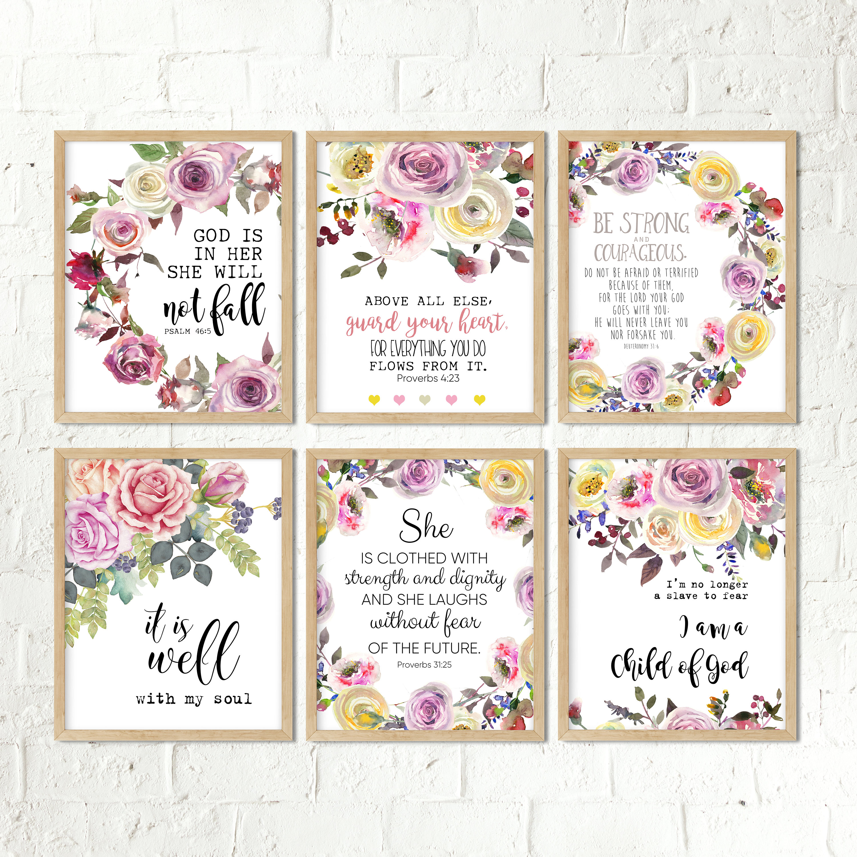 Bible Verse Printable Set Christian Printable Wall Art Bible - Etsy