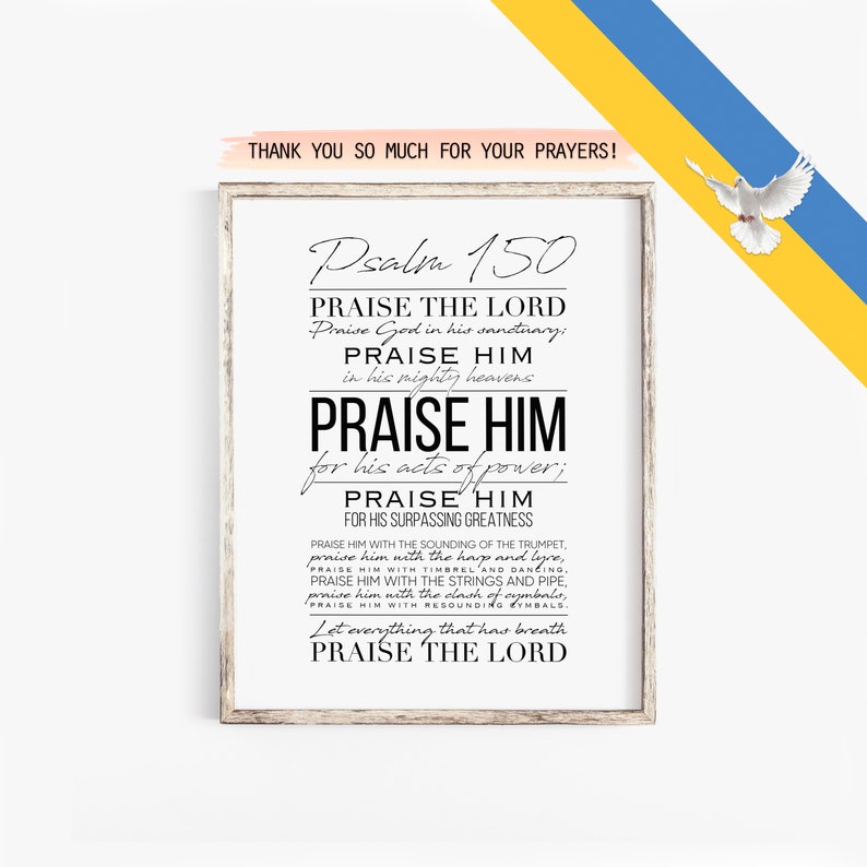 Psalm 150 Praise the Lord Bible Verse Printable Art - Etsy