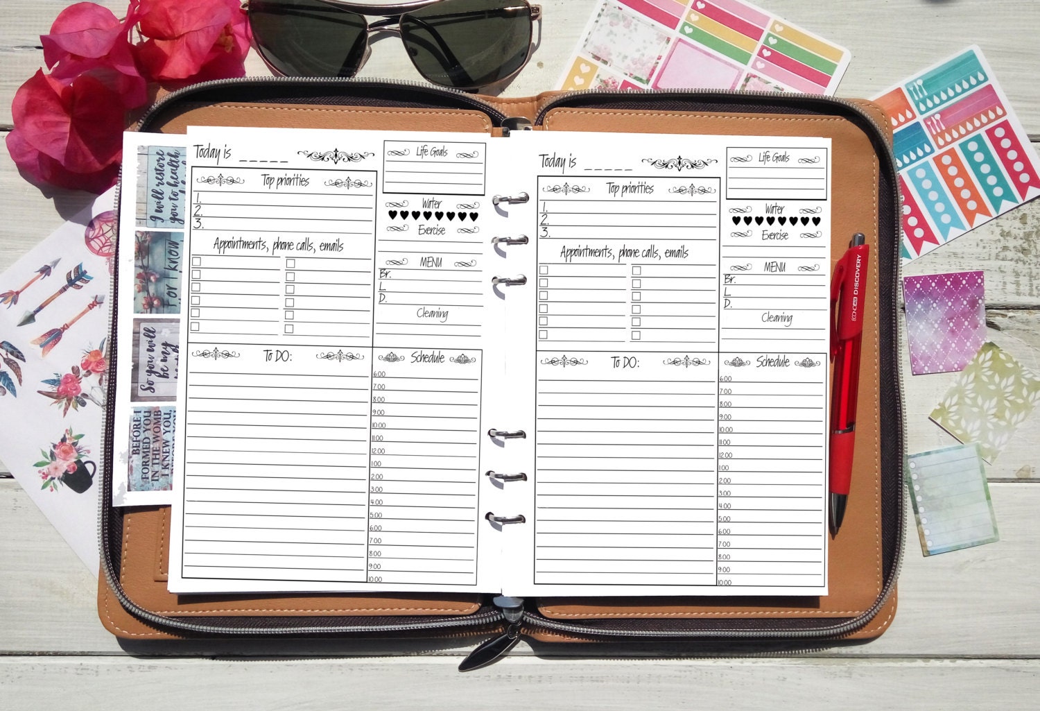 Daily Planner Inserts Planner Inserts Filofax Insert A5 - Etsy