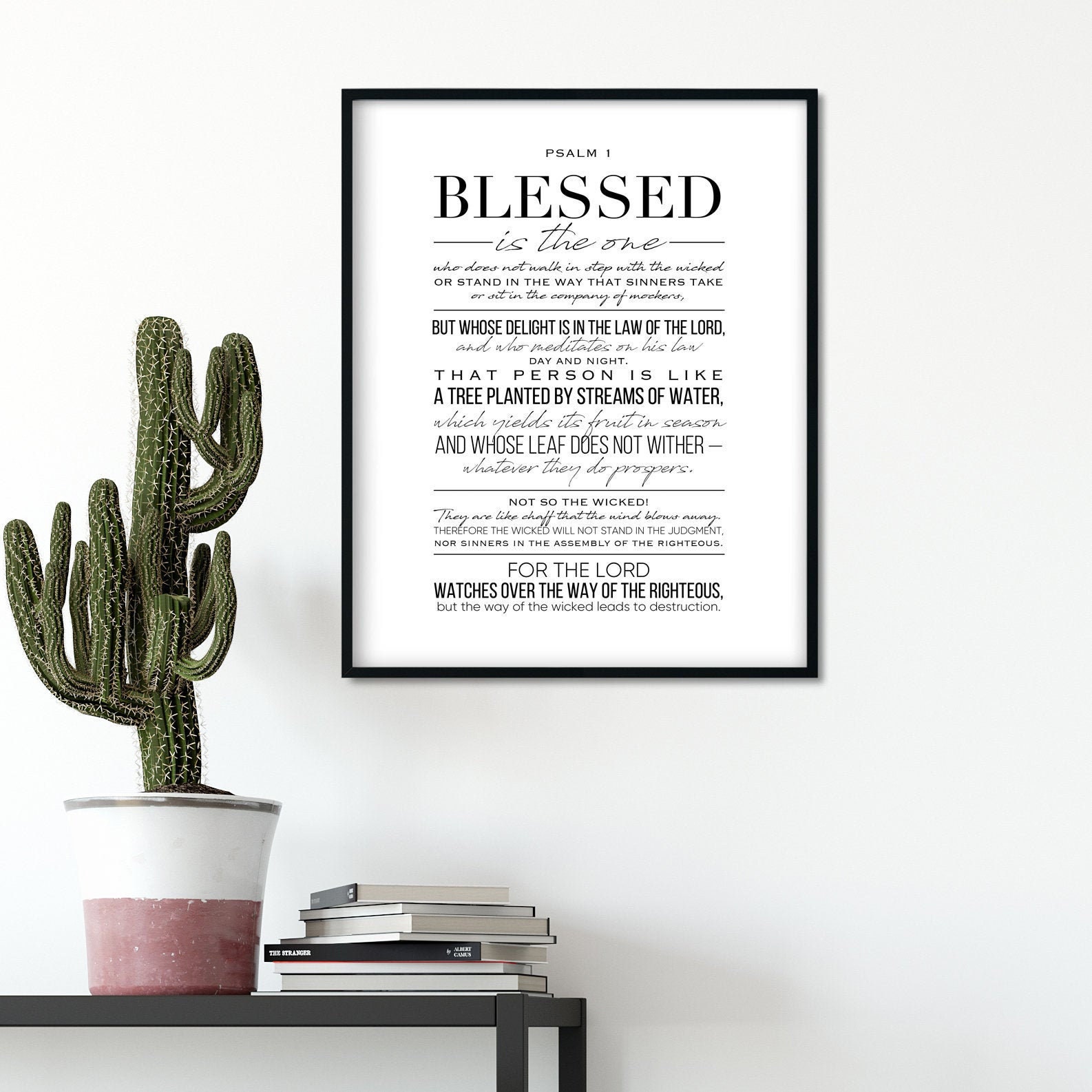 Psalm 1 Blessed is the One Bible Quote Poster Scripture - Etsy