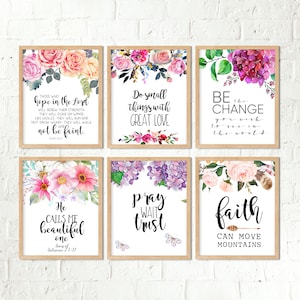 30 Bible Verse Prints, Printable Wall Art Scripture Set, Bible Verse ...