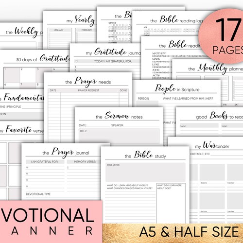 Christian Planner Printable/ Bible Study Planner Inserts/ - Etsy