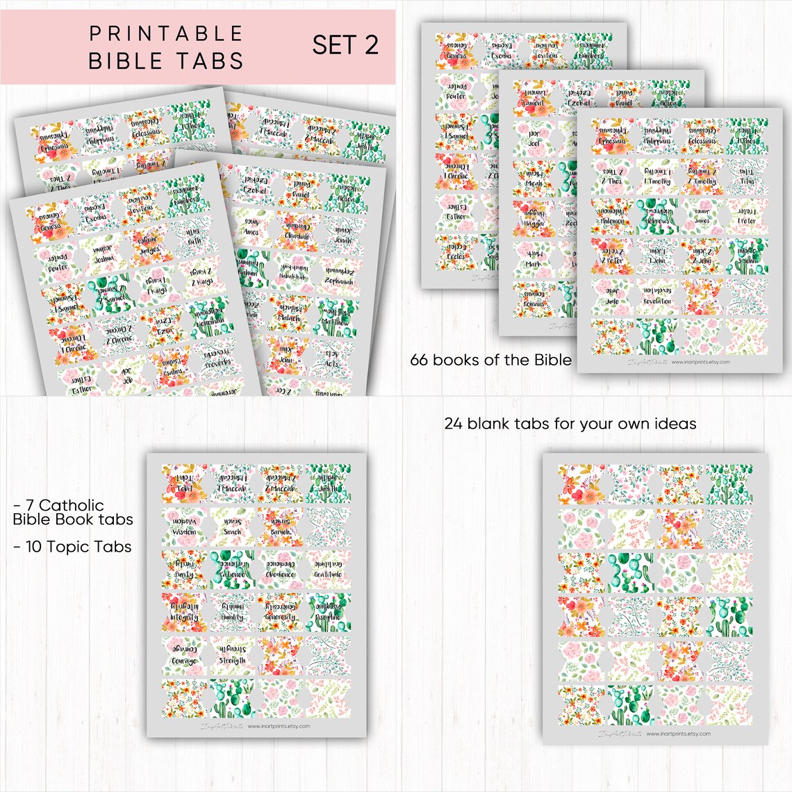 Printable Bible Tabs BUNDLE Tabs Catholic Bible Tabs Planner | Etsy