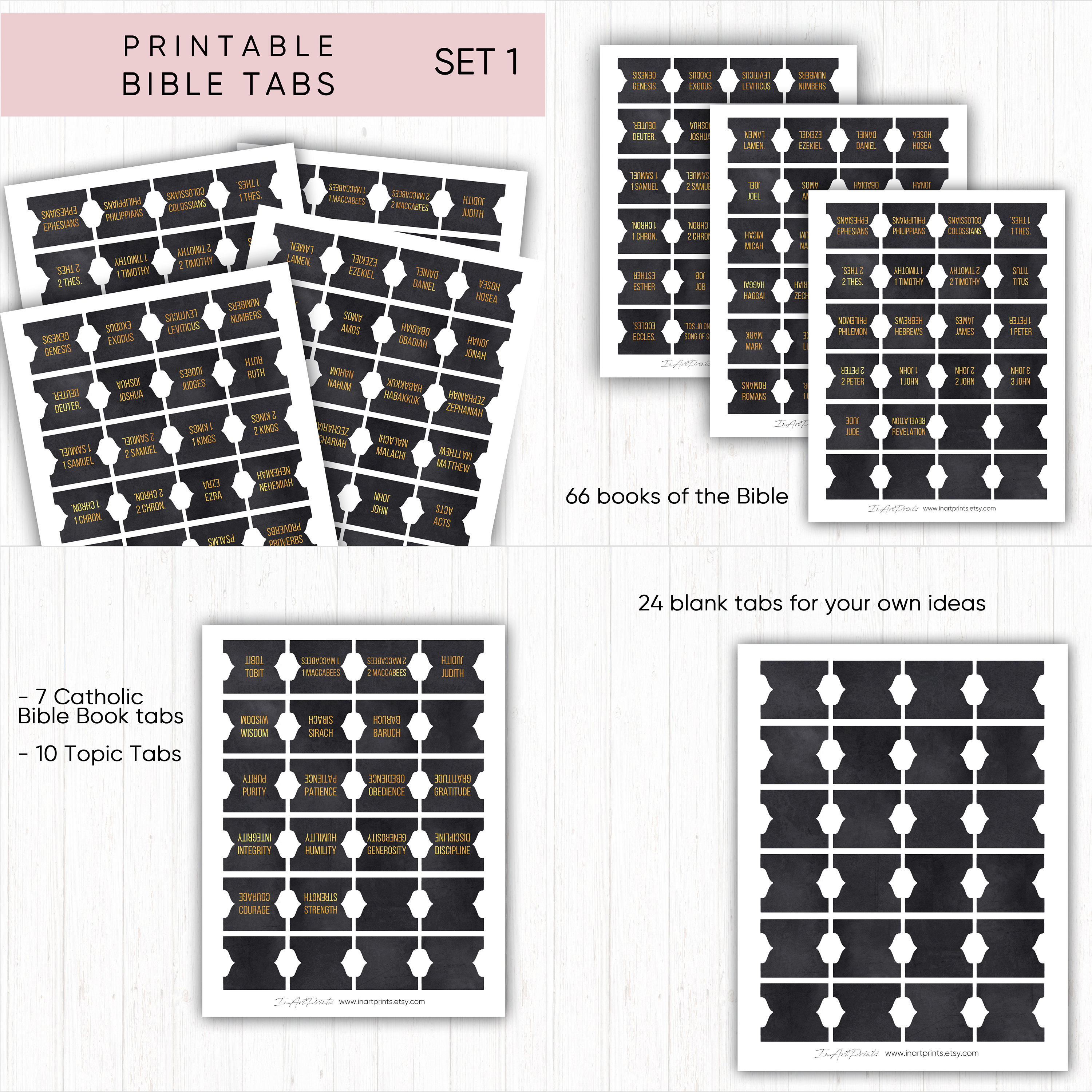 Printable Bible Tabs BUNDLE Bible Tabs Catholic Bible Tabs | Etsy