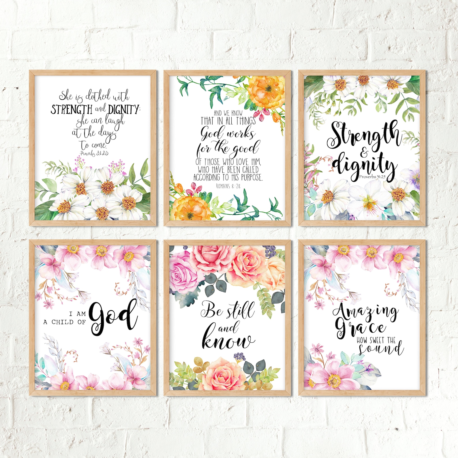 30 Bible Verse Printable Set, Christian Wall Art Bundle, Bible Prints ...