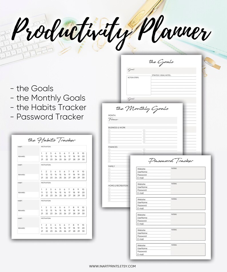 Productivity Planner Project Planner Business Planner Goal | Etsy
