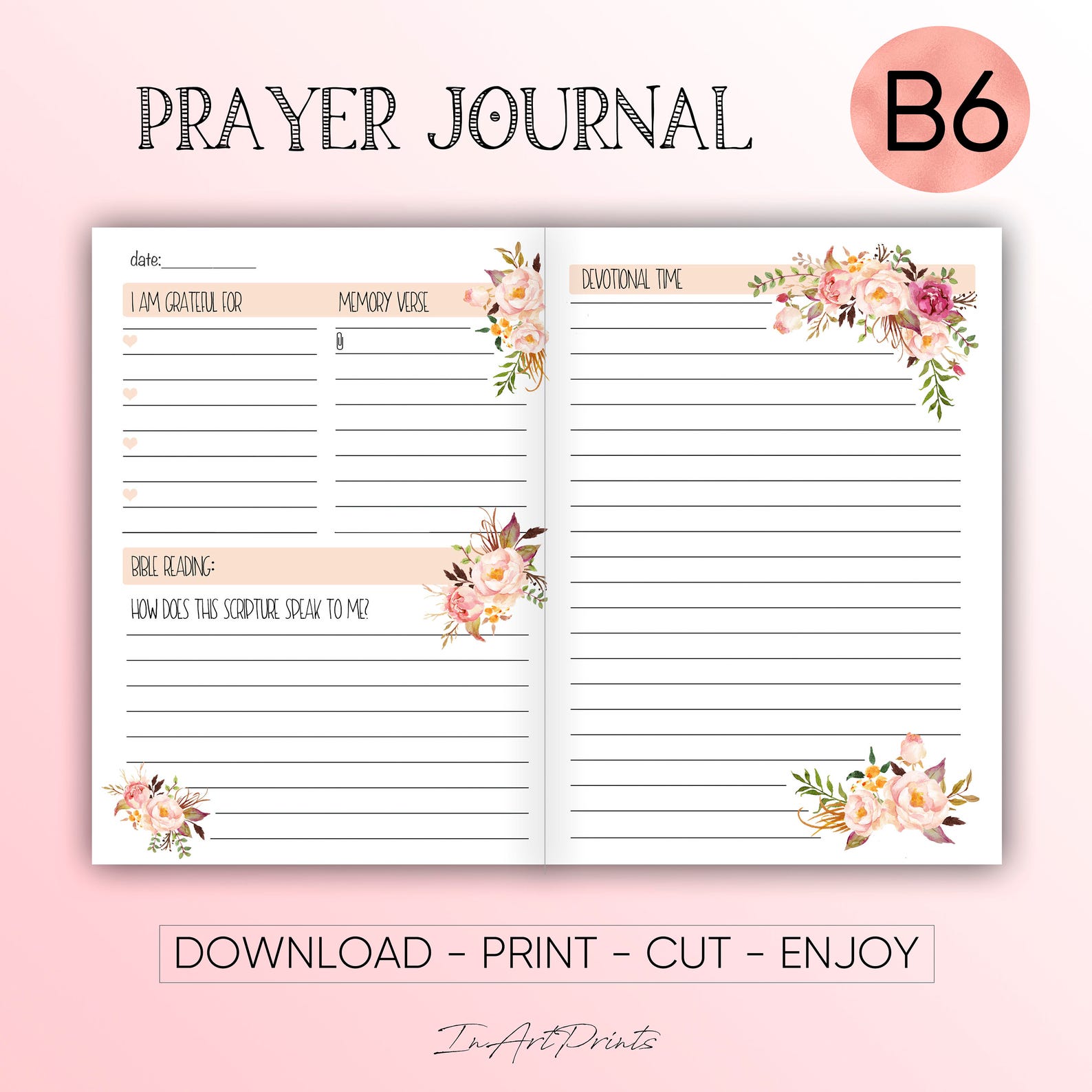 Prayer Journal Bible Study Christian Planner Christian - Etsy