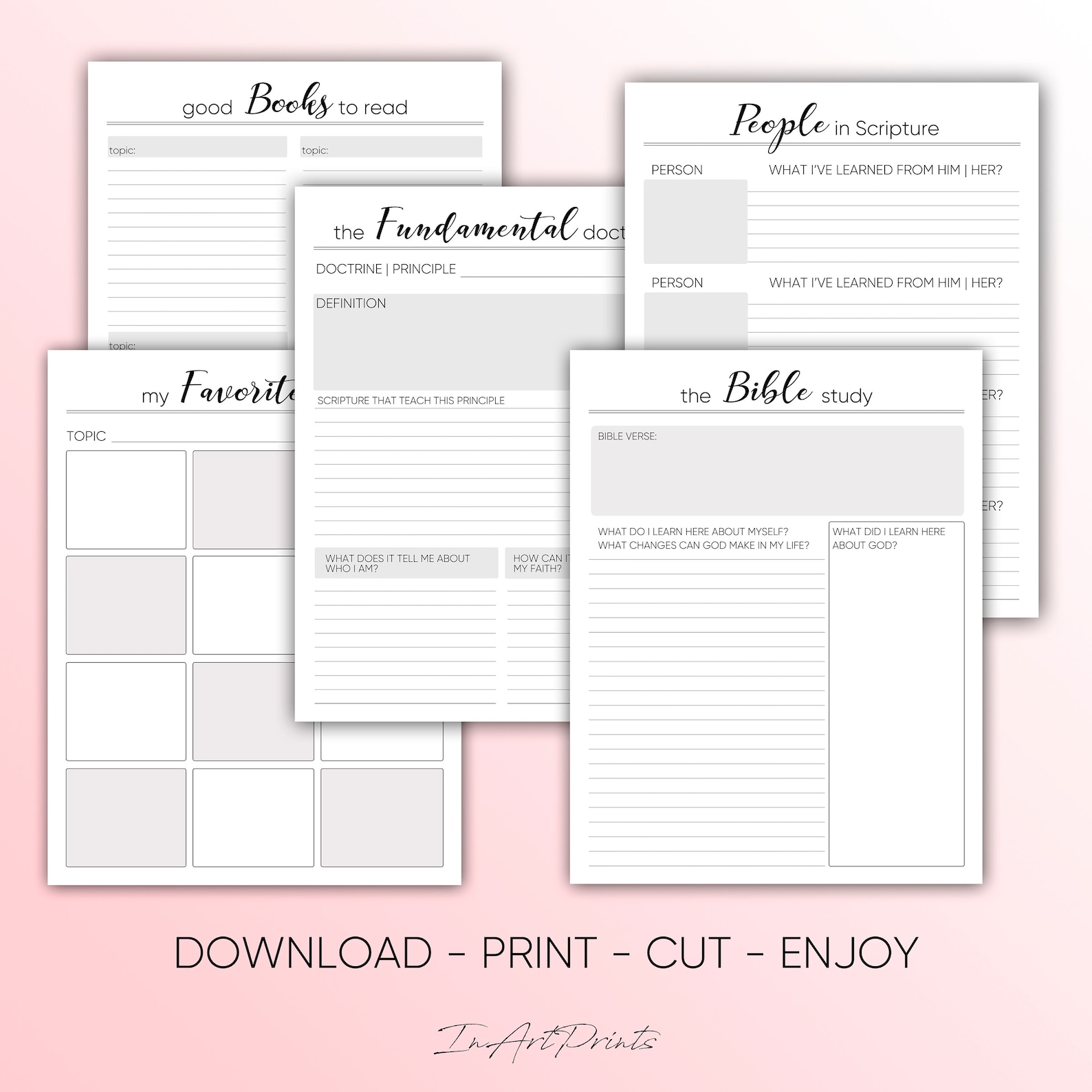 Printable Planner Inserts A5 Planner Inserts Bible Study - Etsy