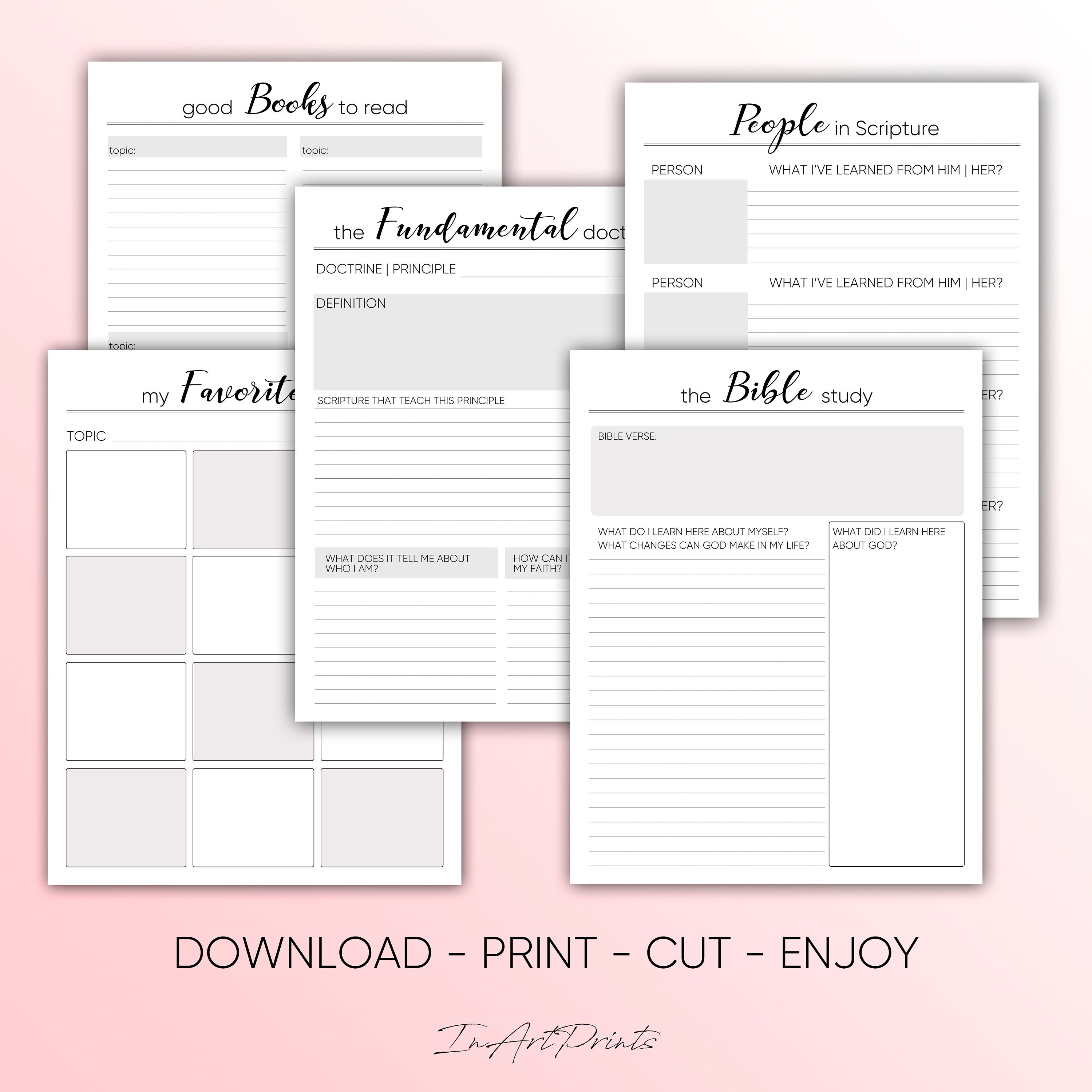 Printable Planner Inserts A5 Planner Inserts Bible Study - Etsy