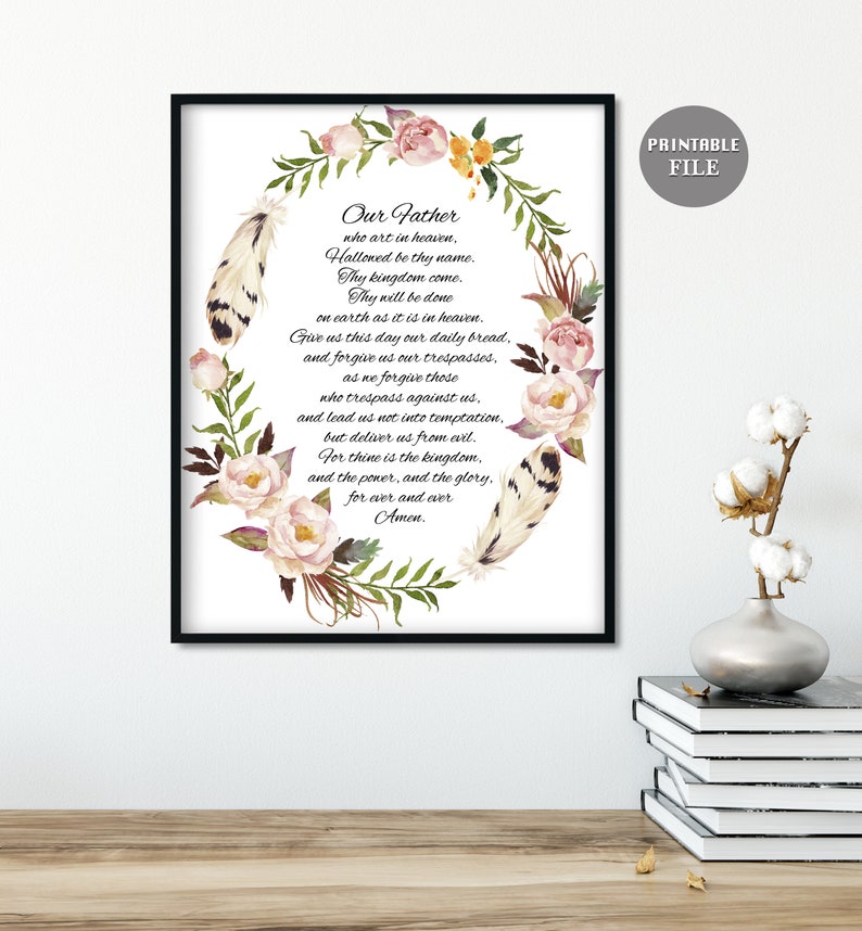 Our Father Prayer Printable Bible Verse Print the Lords | Etsy