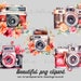 Watercolor Retro Cameras Clipart, Vintage Camera Illustration, Rustic ...